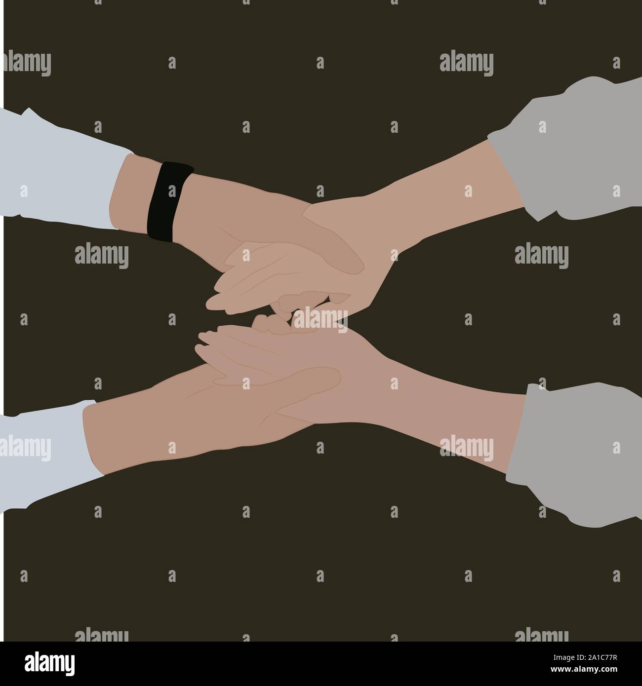 Couples hands, illustration, vector on white background Stock Vector ...