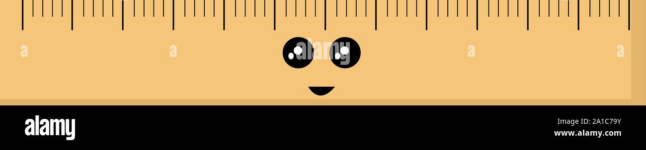 Cute ruller, illustration, vector on white background Stock Vector ...