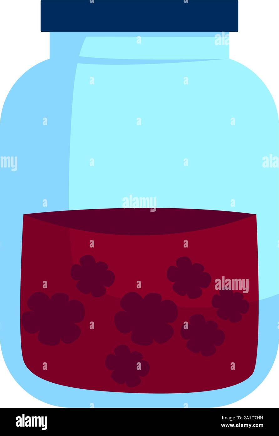 Berry jam, illustration, vector on white background Stock Vector Image ...