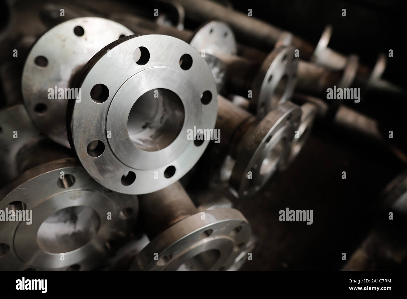 Metal products in a dirty and old but still functioning metal works ...