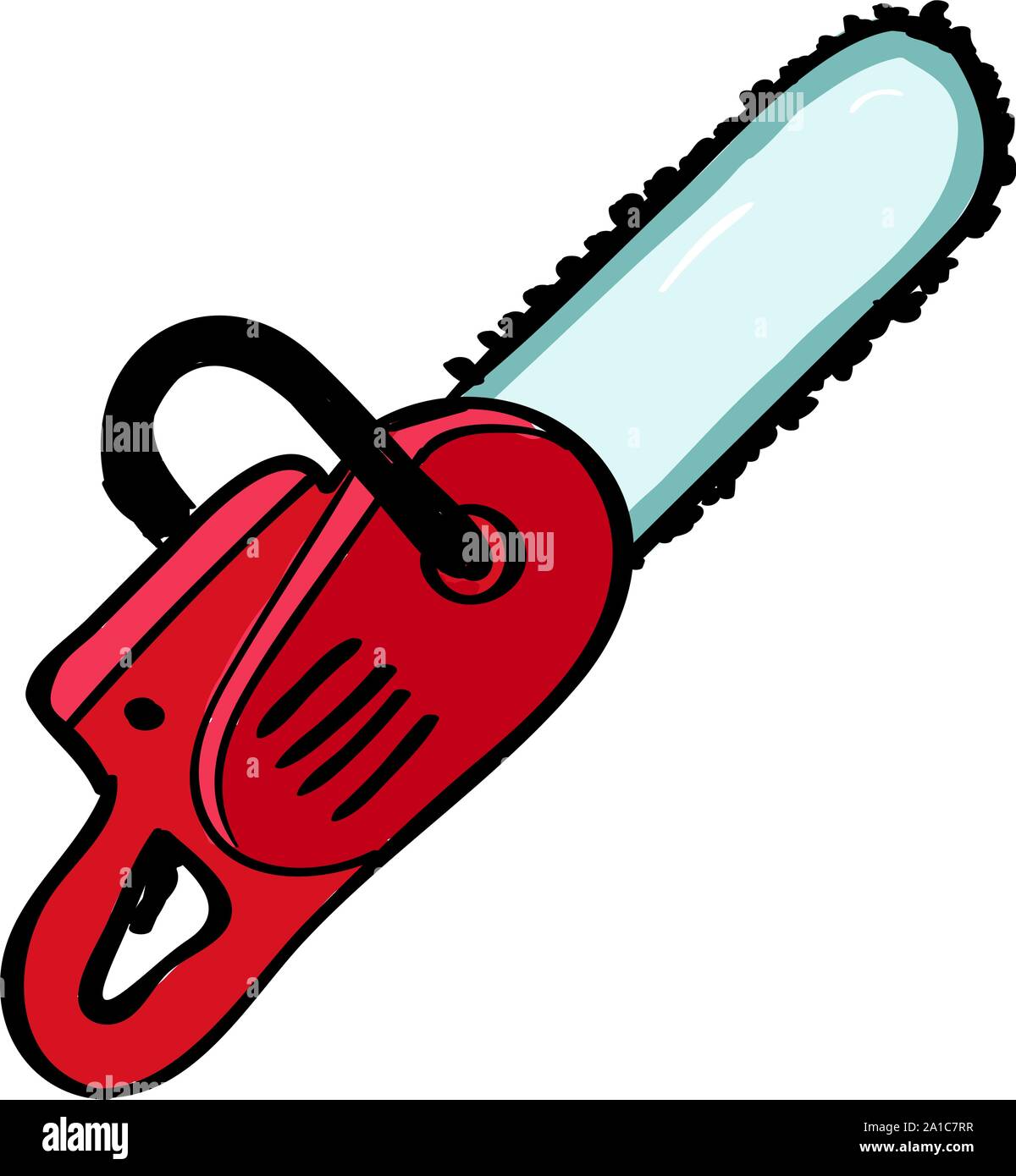 Chainsaw, illustration, vector on white background Stock Vector Image ...