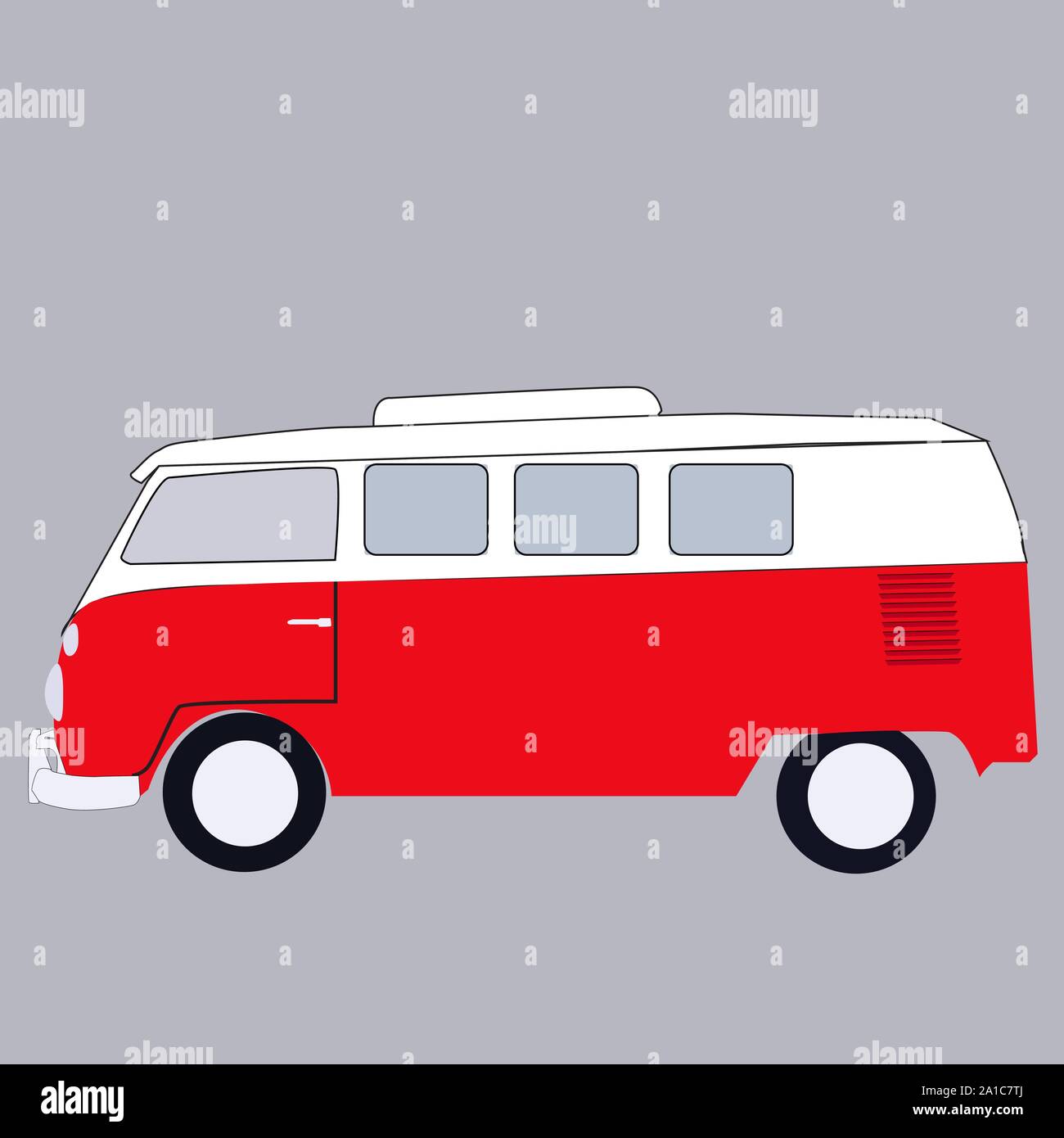 Mini bus, illustration, vector on white background Stock Vector Image ...