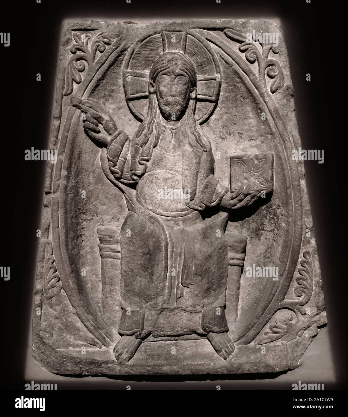 Ancient sculpture of XII-XII century in the historic museum, Strasbourg ...