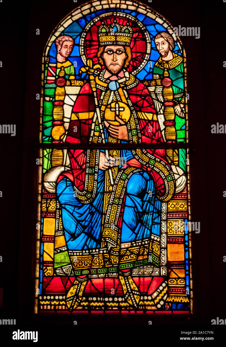 Ancient leaded pane from the cathedral of Strasbourg exibited in the ...