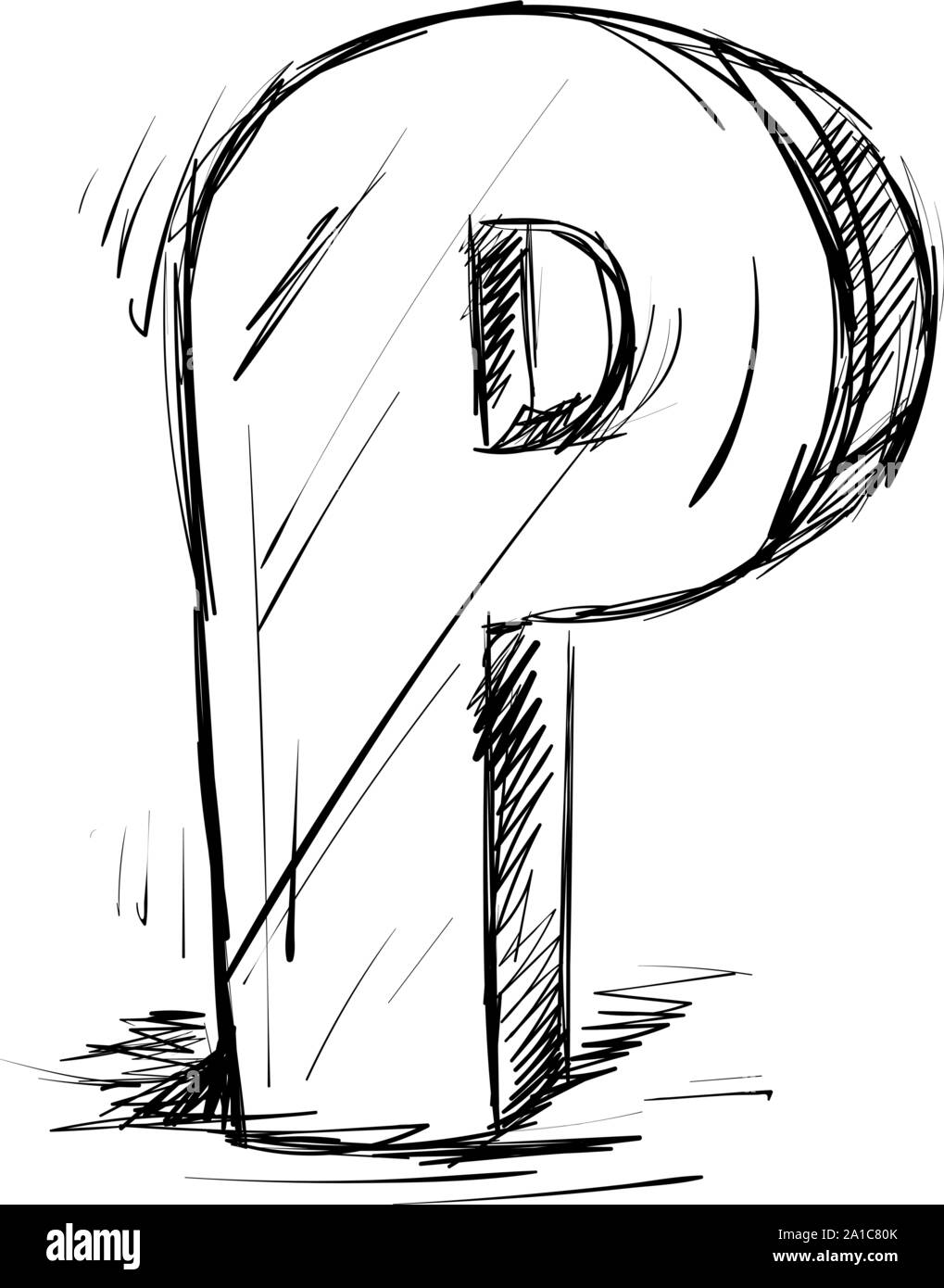 Letter P, illustration, vector on white background Stock Vector Image ...