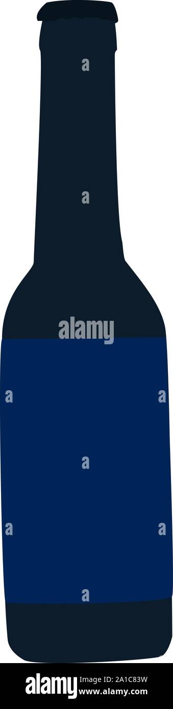 Blue bottle, illustration, vector on white background Stock Vector ...