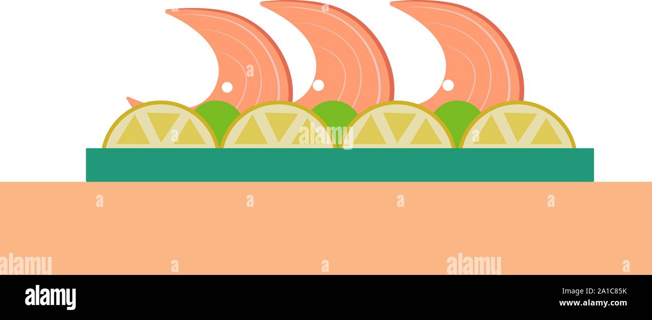 Drawn fish on plate Stock Vector Images - Alamy