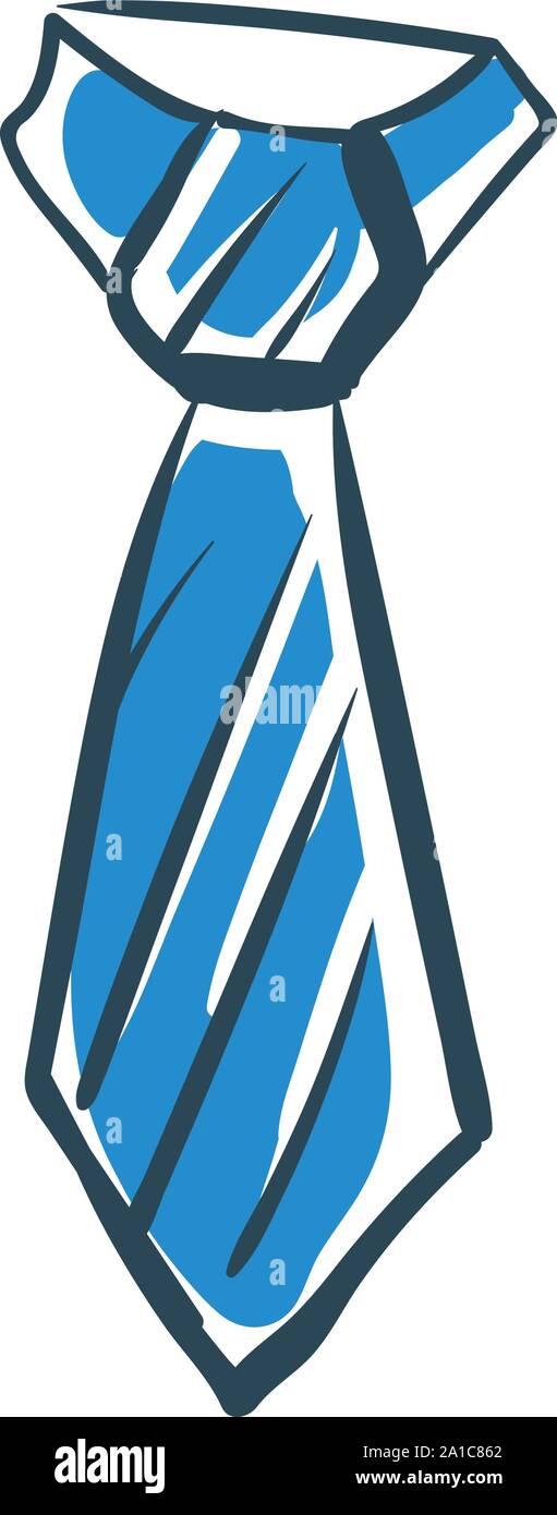 Blue tie, illustration, vector on white background Stock Vector Image ...