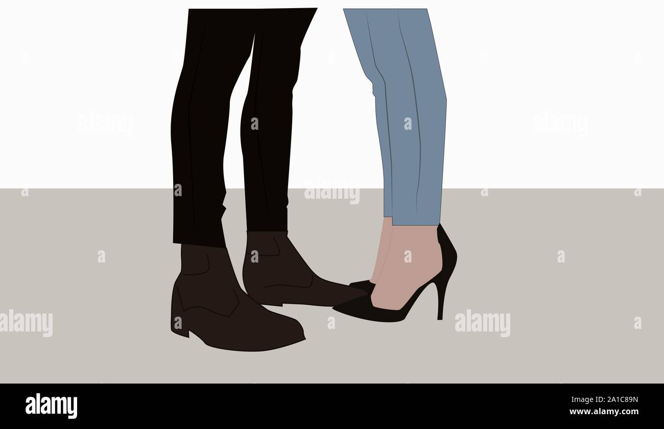 Couples feet, illustration, vector on white background Stock Vector ...