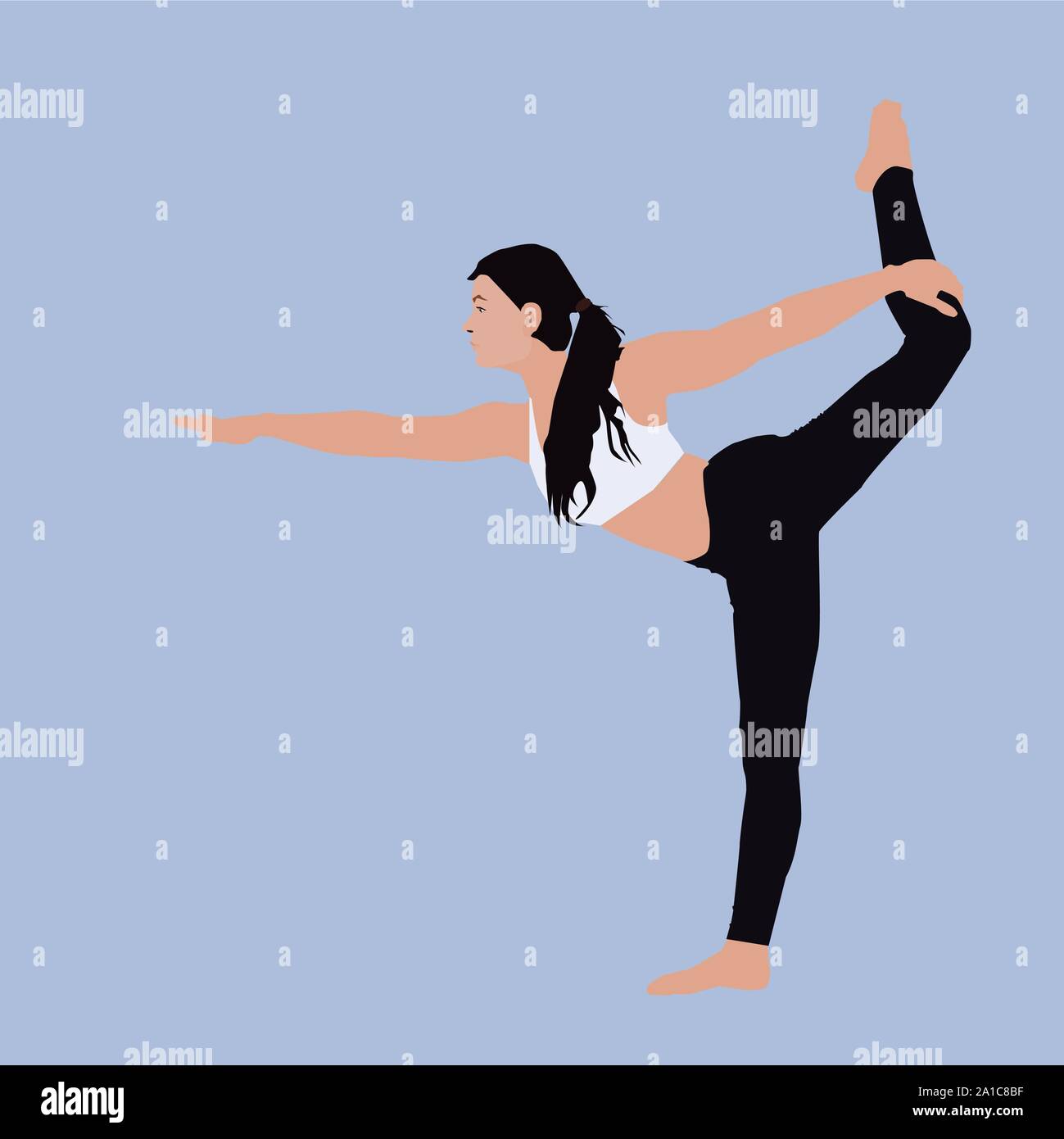Yoga girl, illustration, vector on white background Stock Vector Image ...