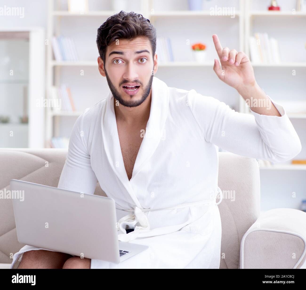 Working from home dressing gown hi-res stock photography and images - Alamy