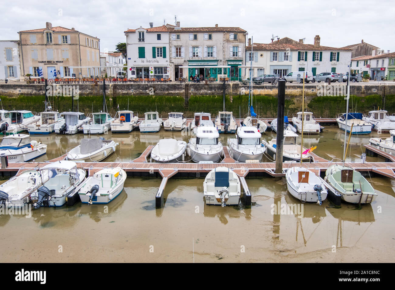 St Martin De Re, France - May 09, 2019: Harbour and quayside at La ...
