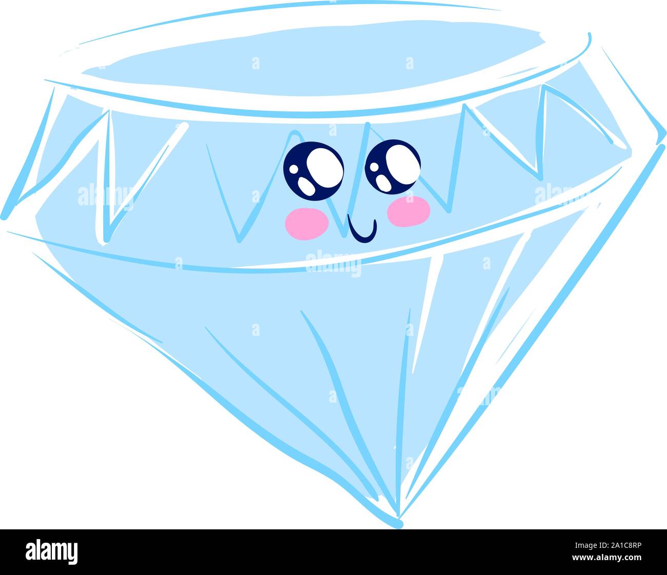 Cute diamond, illustration, vector on white background Stock Vector ...
