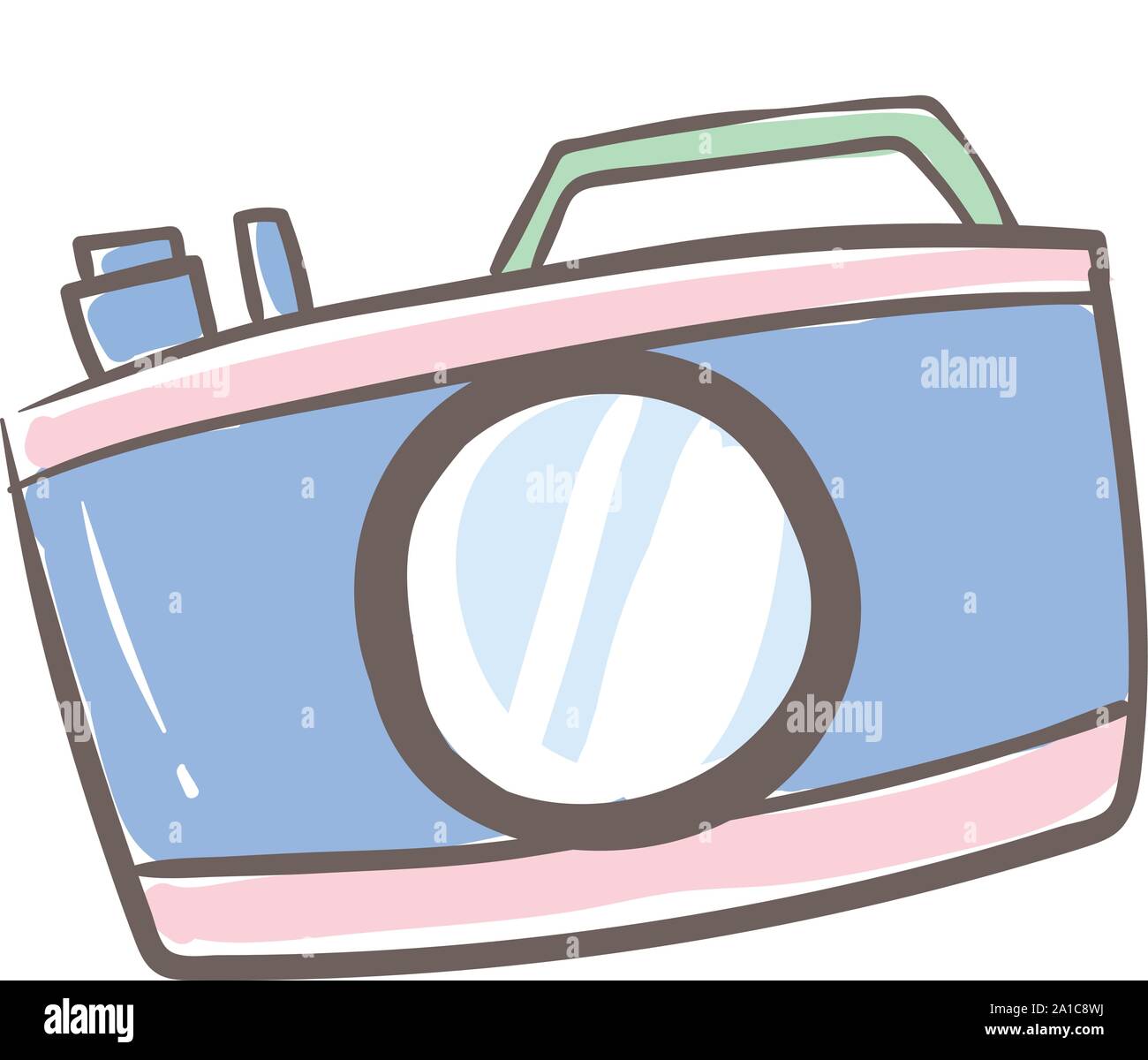 Blue camera, illustration, vector on white background Stock Vector ...