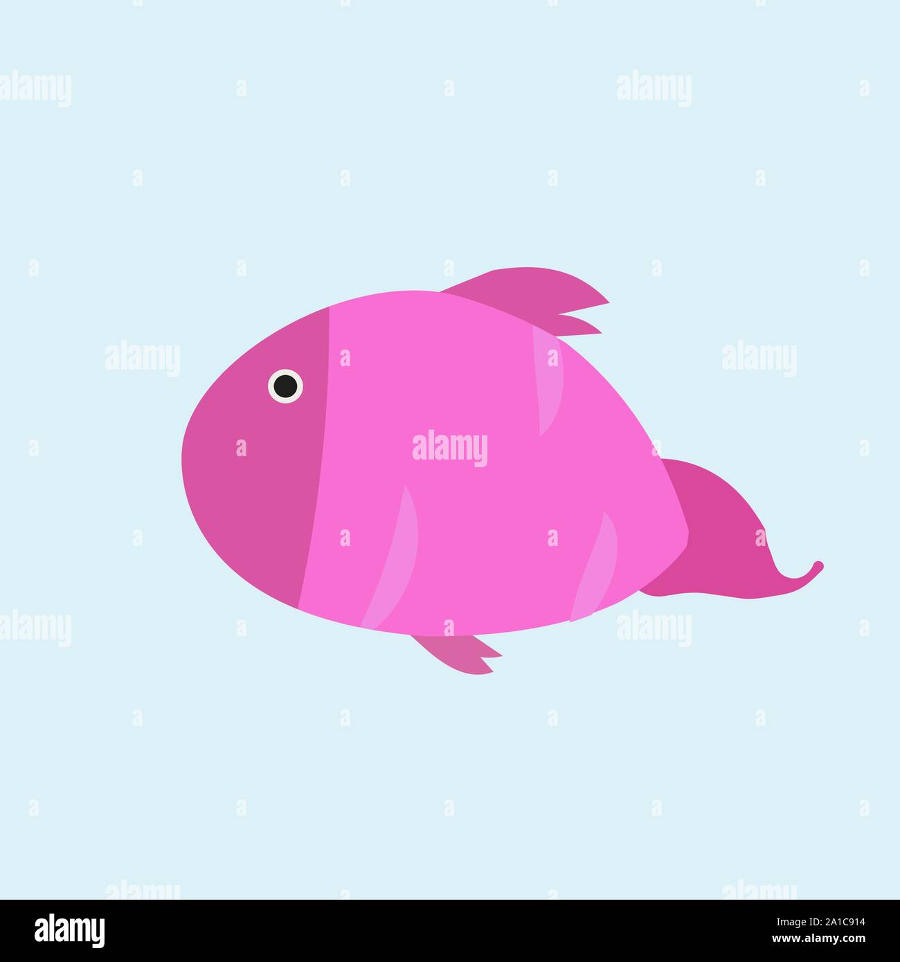 Pink fish, illustration, vector on white background Stock Vector Image ...