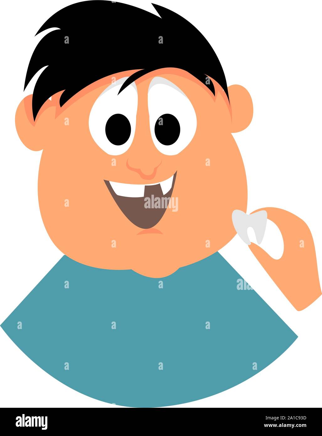Boy at the dentist, illustration, vector on white background Stock ...