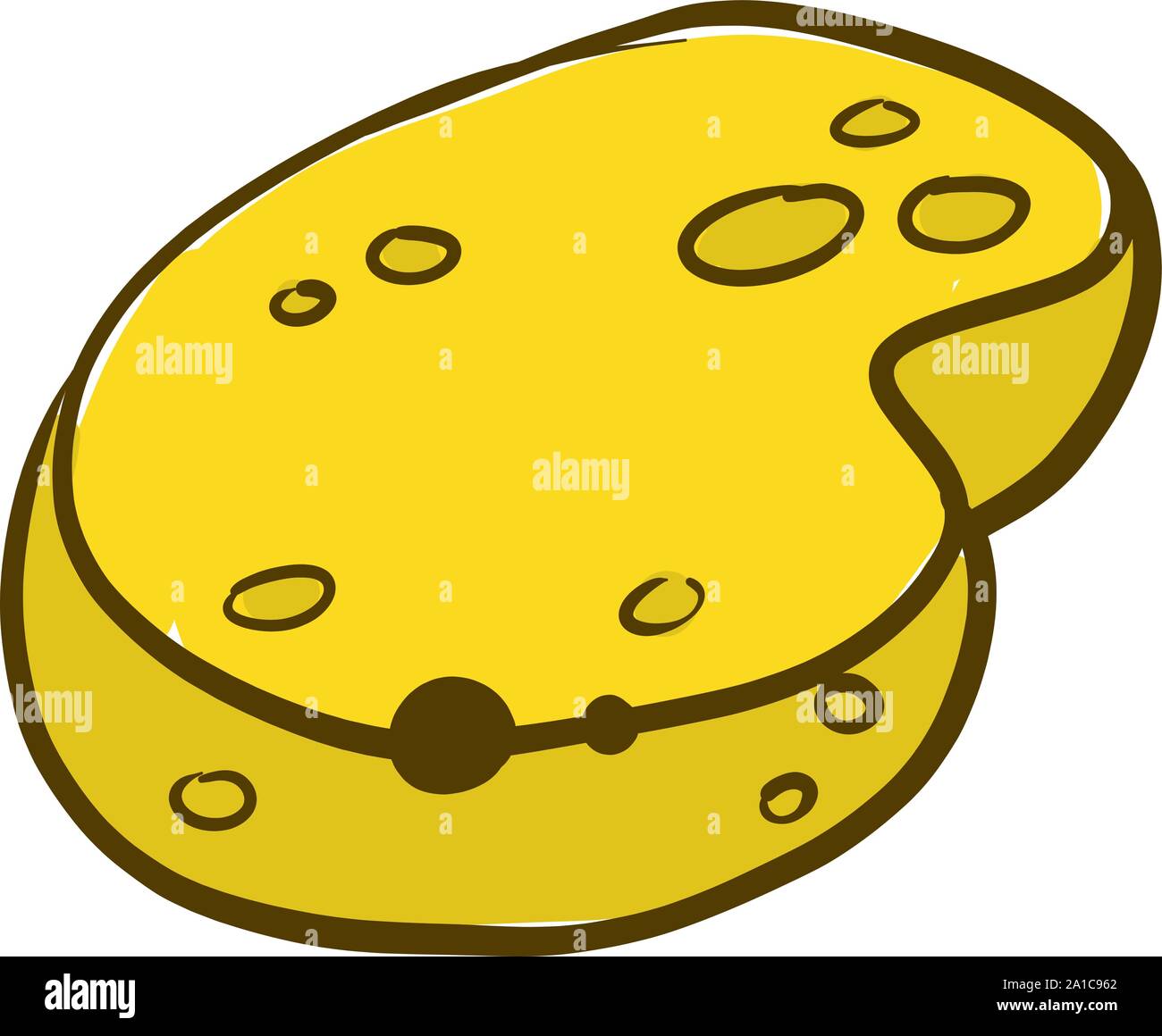 Round cheese, illustration, vector on white background Stock Vector ...