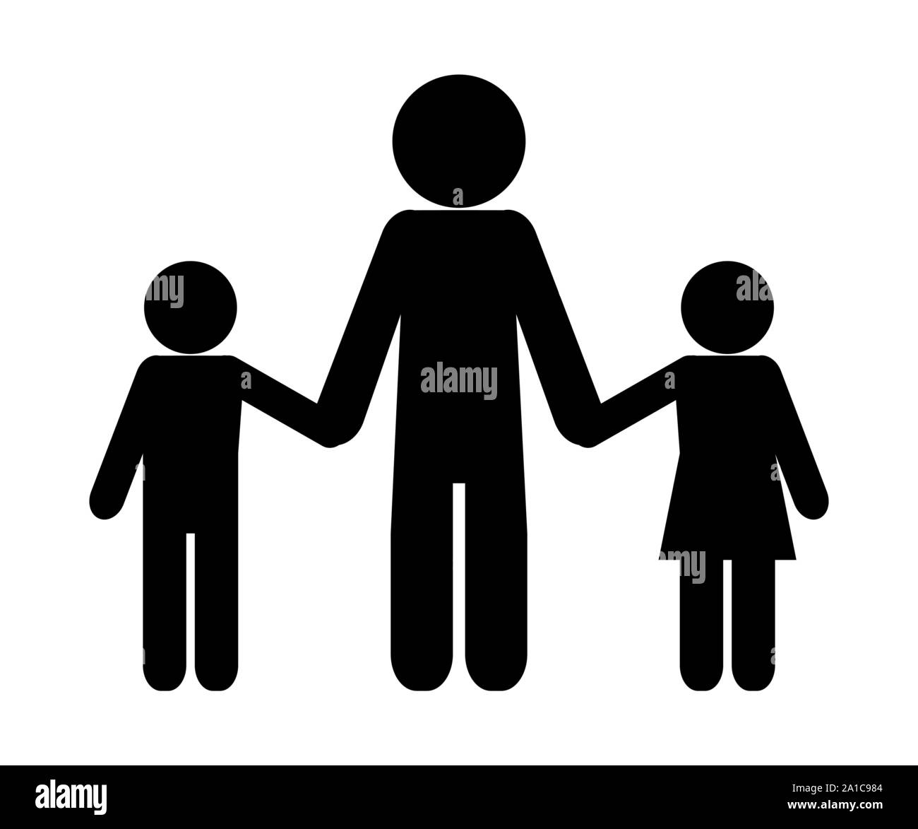 Figure family son icon Black and White Stock Photos & Images - Alamy