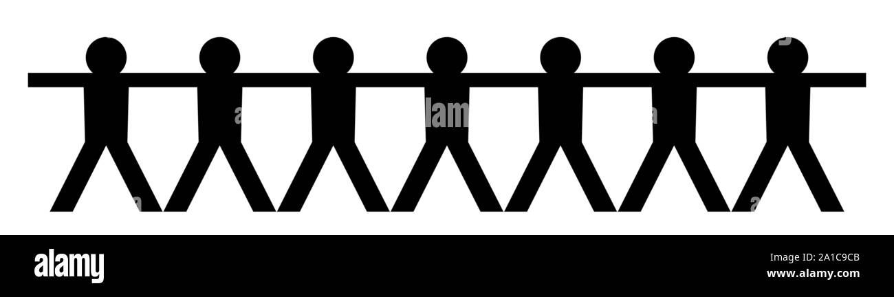 Paper people isolated on white background vector. Team concept Stock ...