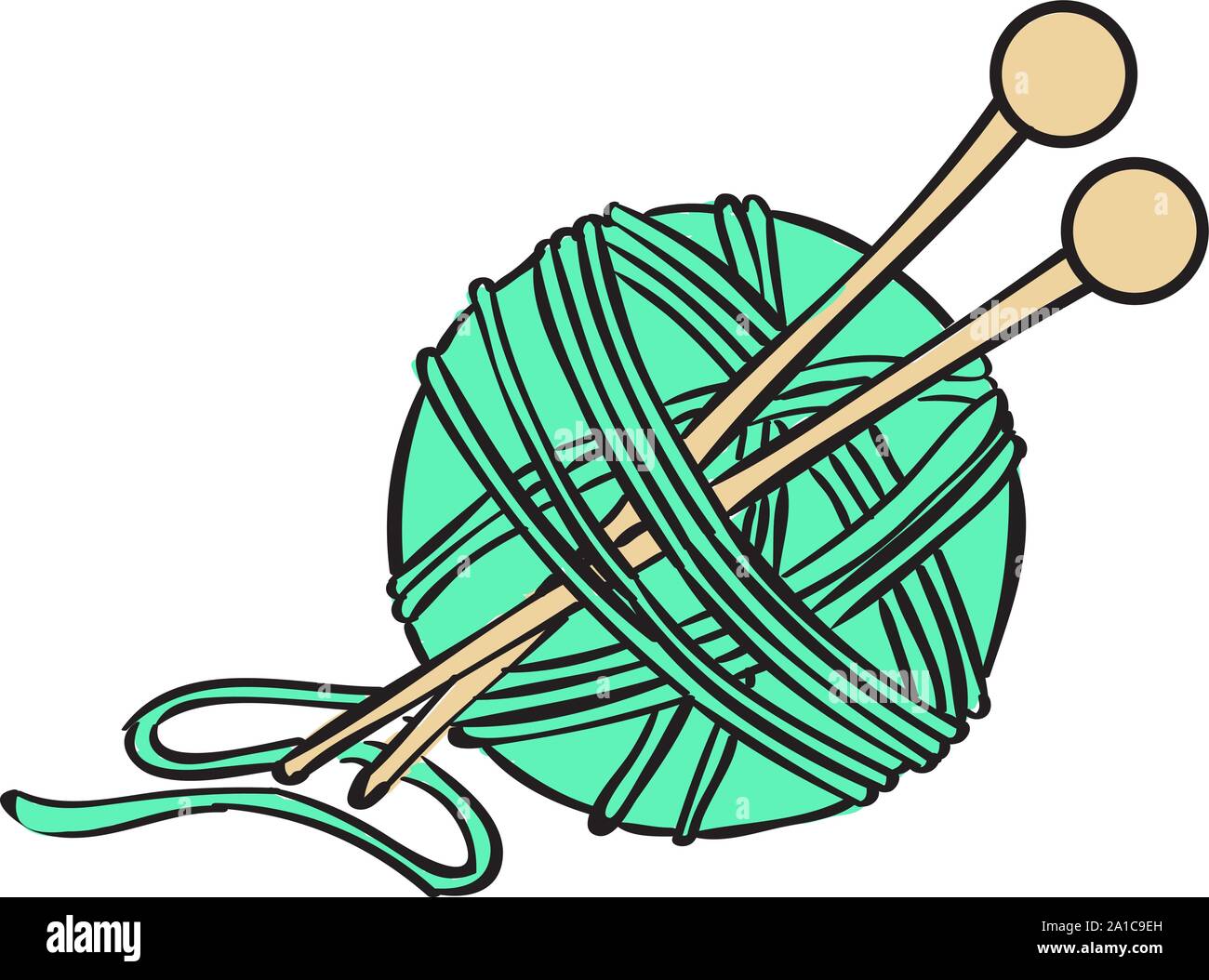 Ball of thread, illustration, vector on white background Stock Vector ...