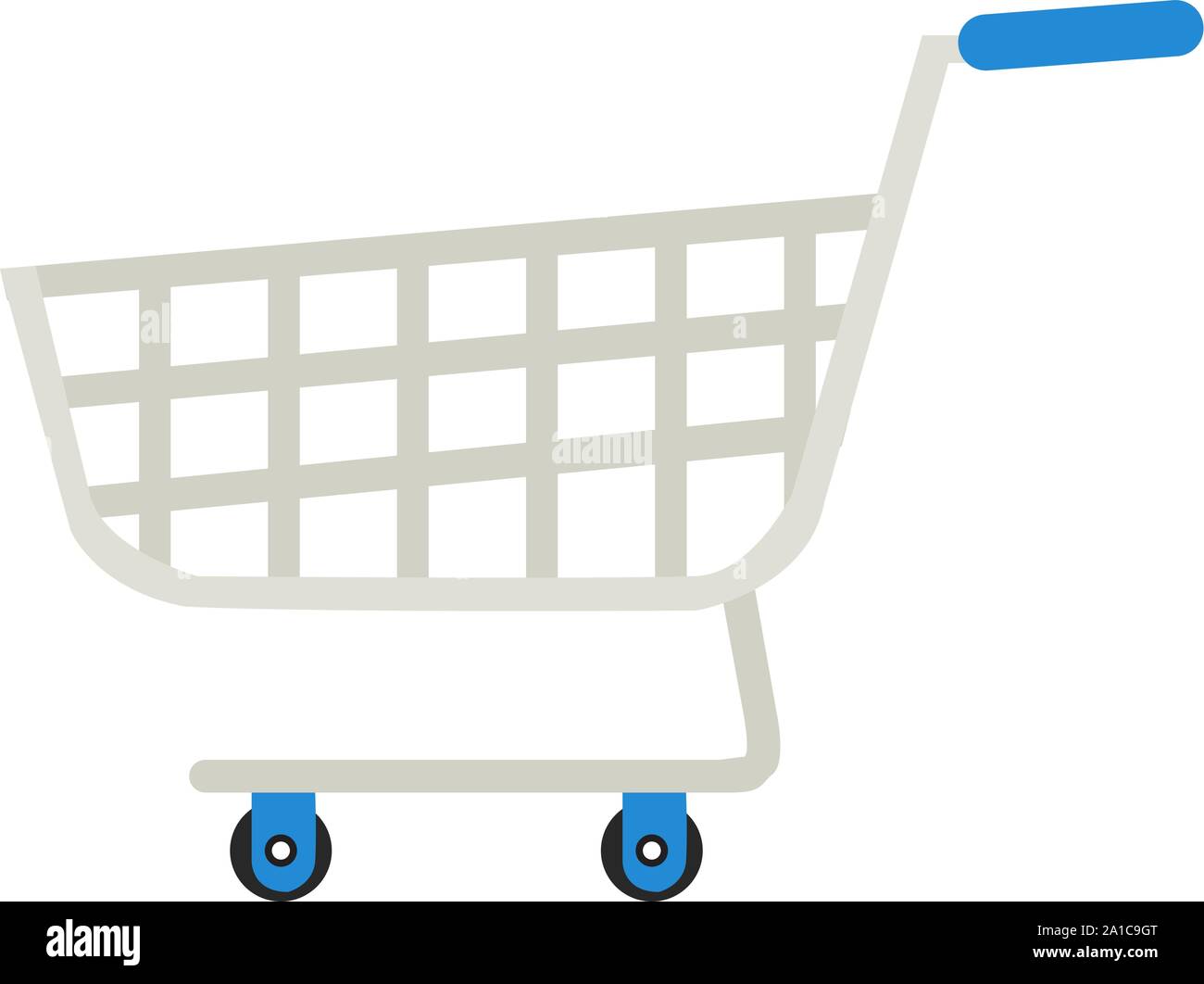 Shopping cart, illustration, vector on white background Stock Vector ...