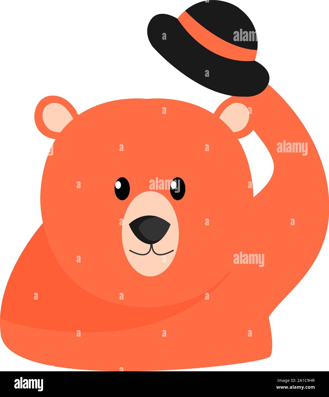 Bear with hat, illustration, vector on white background Stock Vector ...