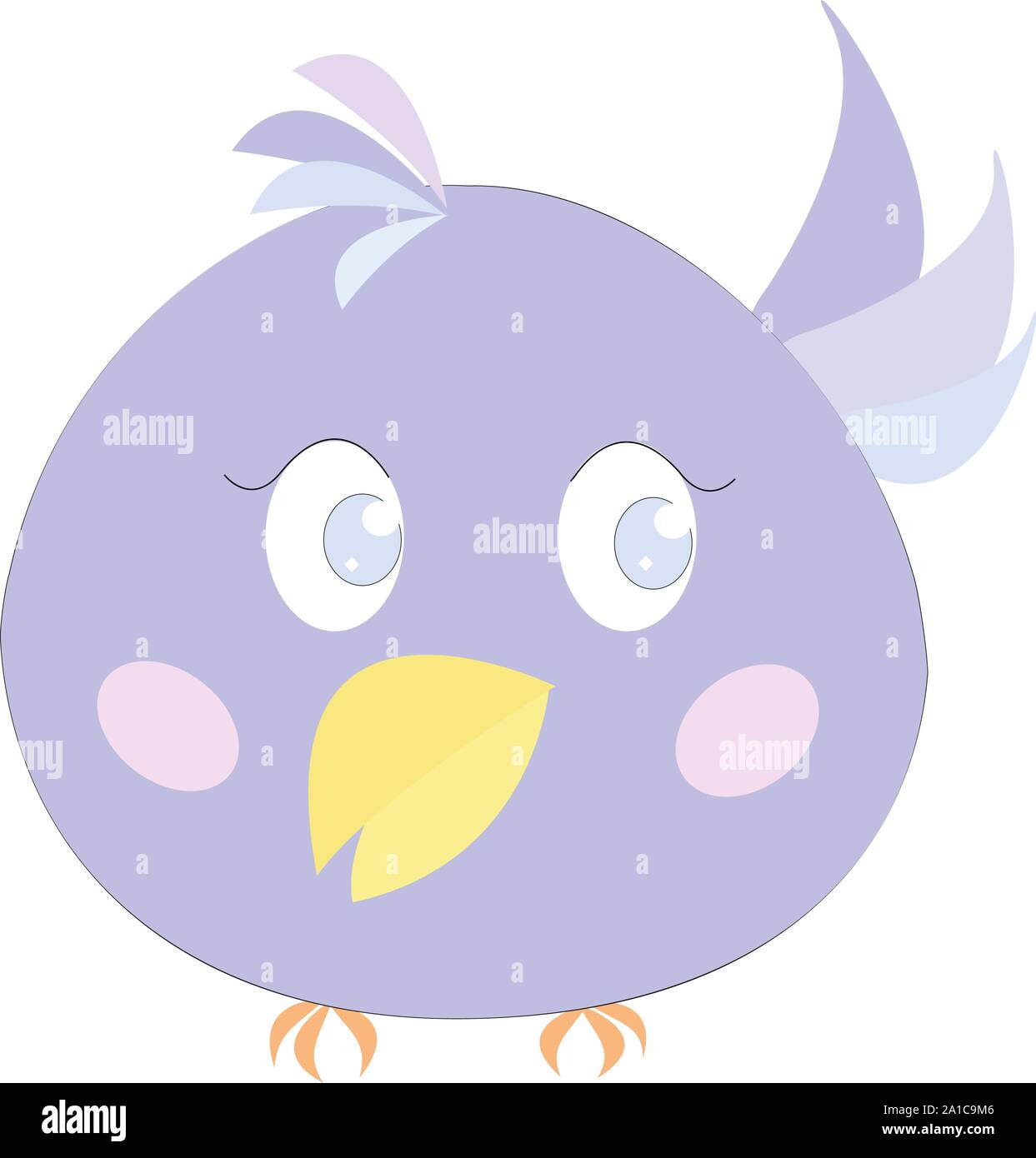 Purple bird, illustration, vector on white background Stock Vector ...