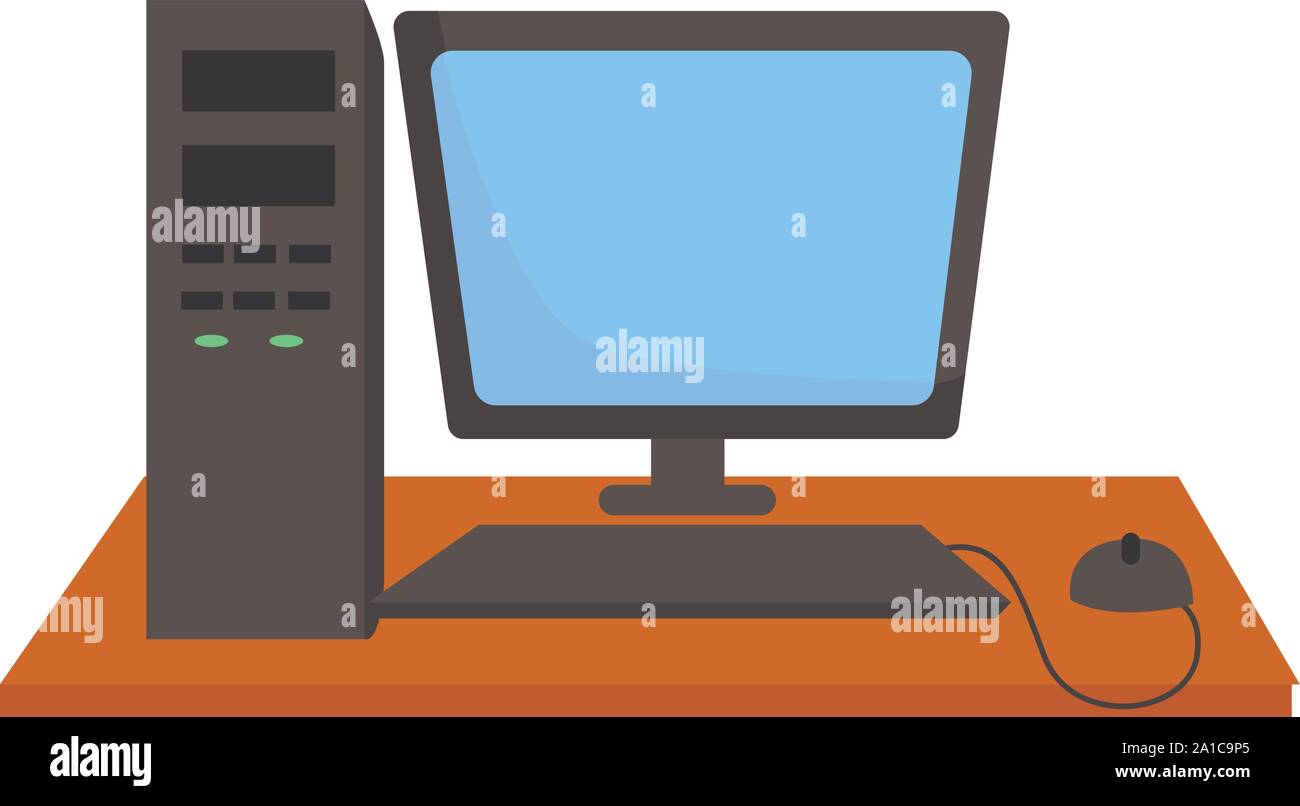 Computer, illustration, vector on white background Stock Vector Image ...