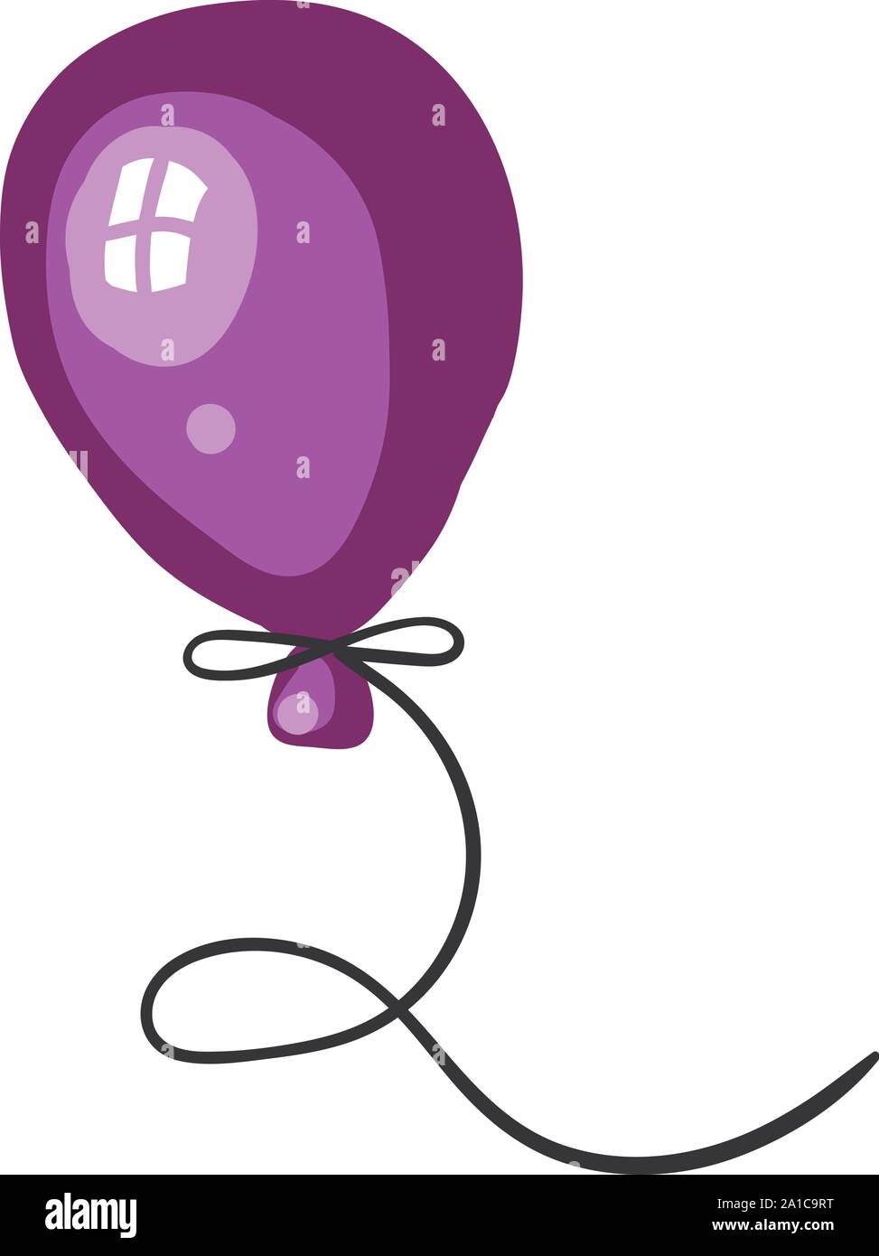Purple balloon, illustration, vector on white background Stock Vector ...