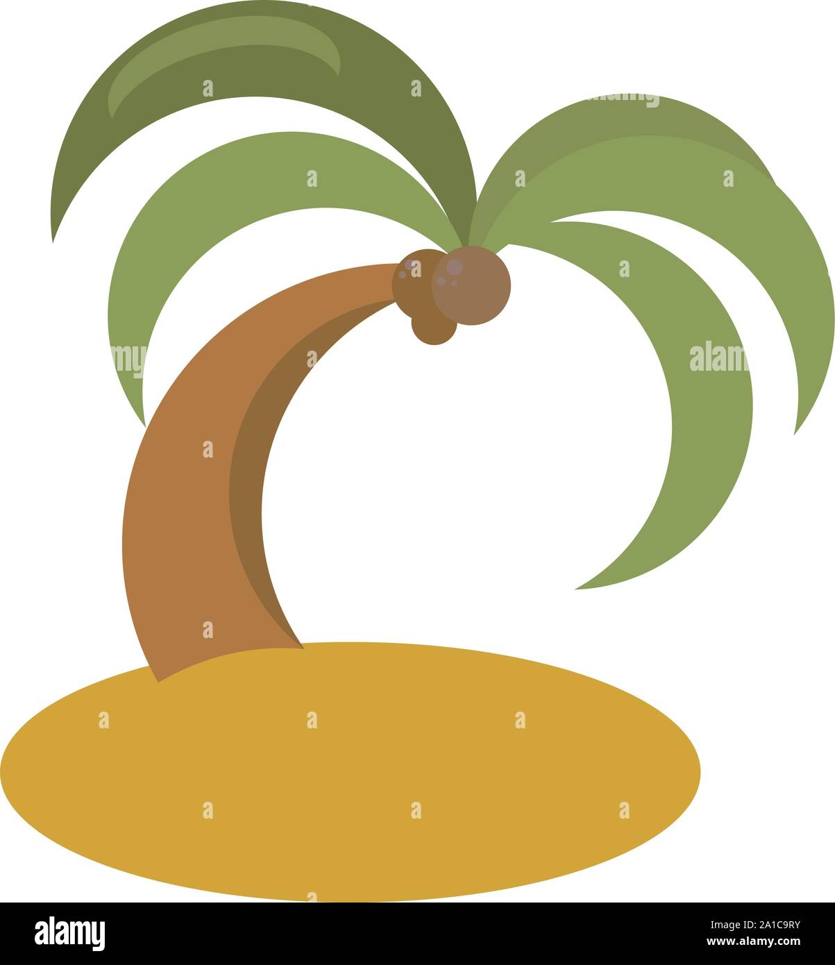 Coconut tree, illustration, vector on white background Stock Vector ...