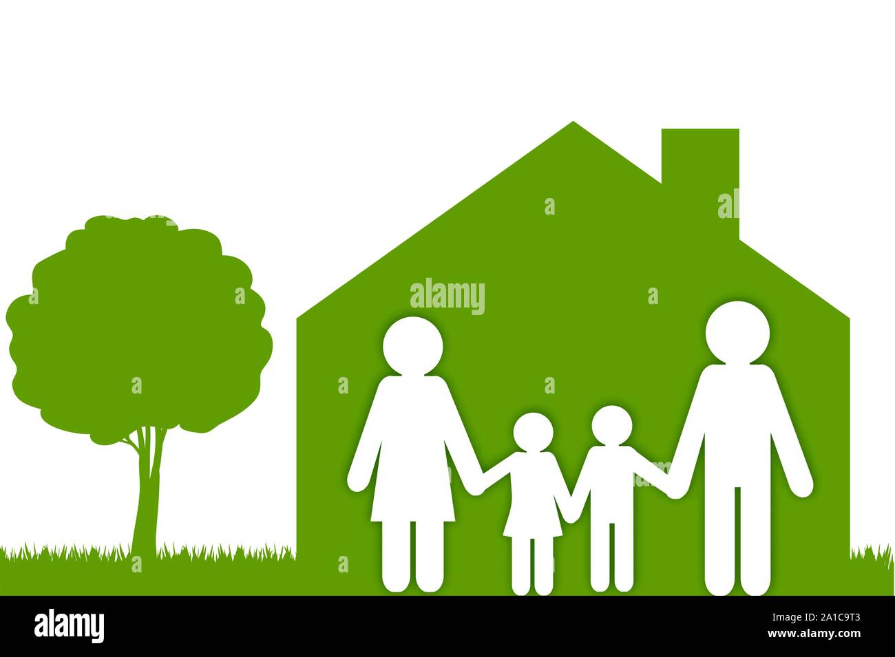 Family house vector silhouette hi-res stock photography and images - Alamy