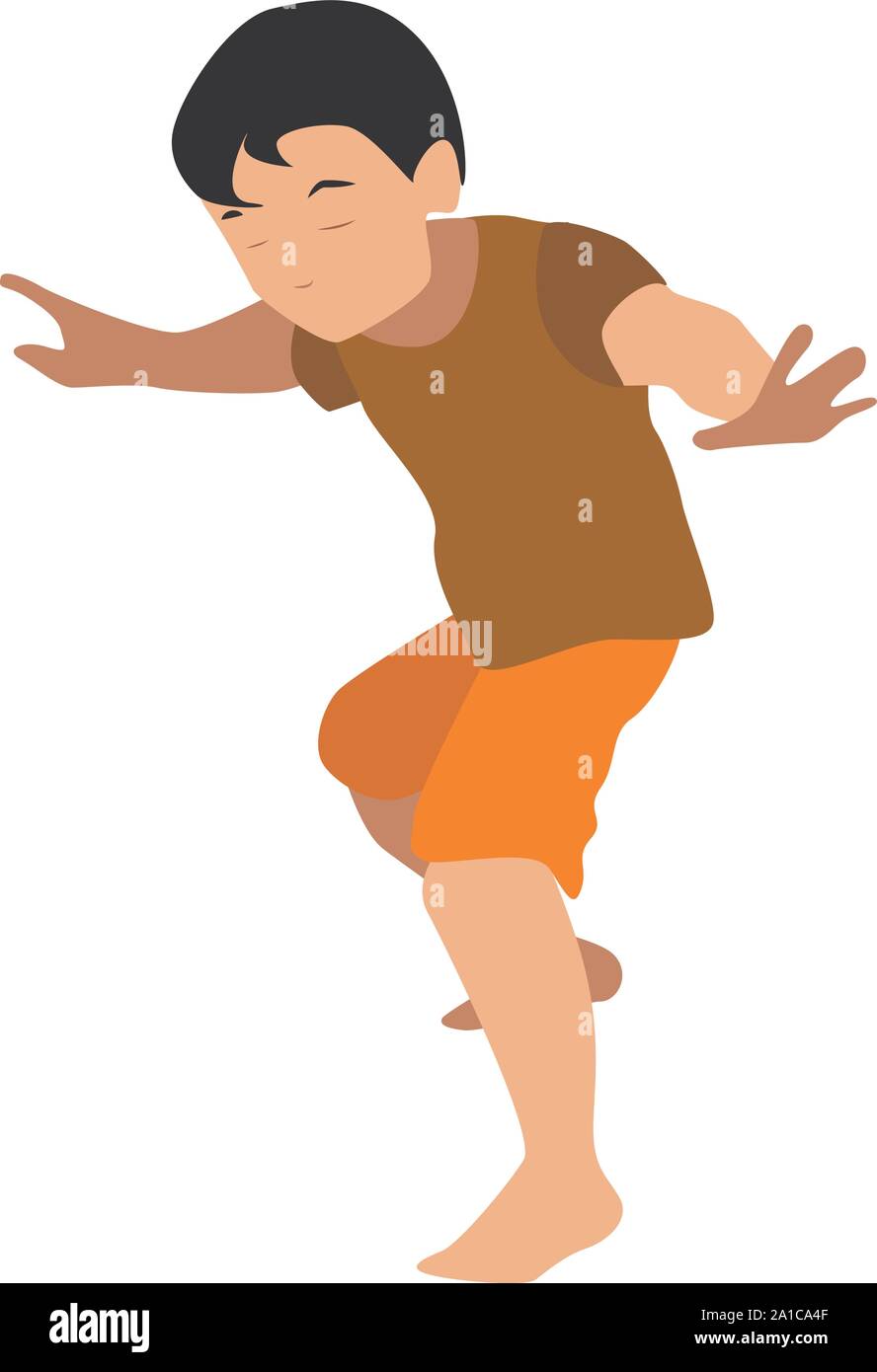 Dancing boy, illustration, vector on white background Stock Vector ...