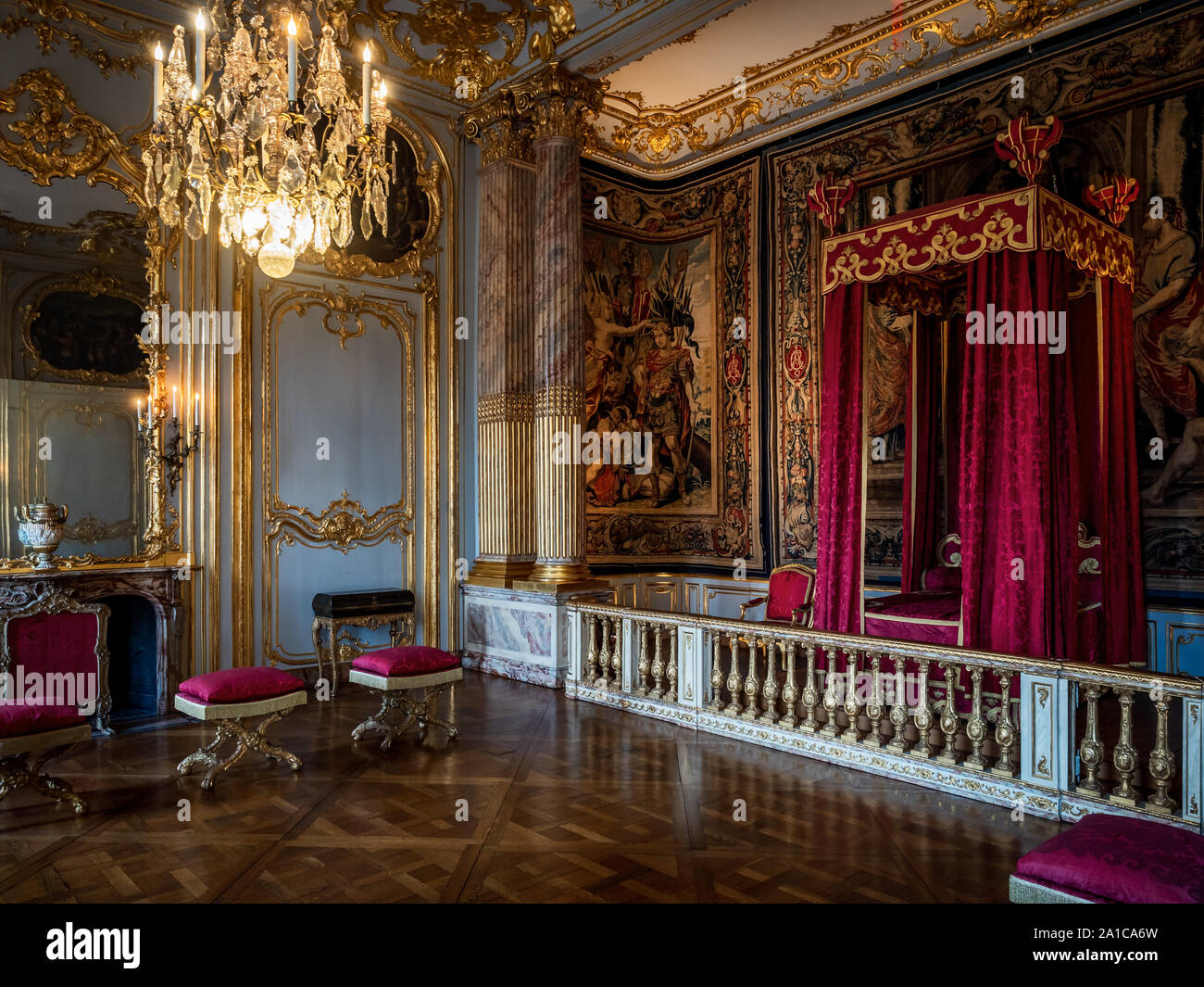 Beautiful luxury interior of Rohan palace in Strasbourg, royal museum ...