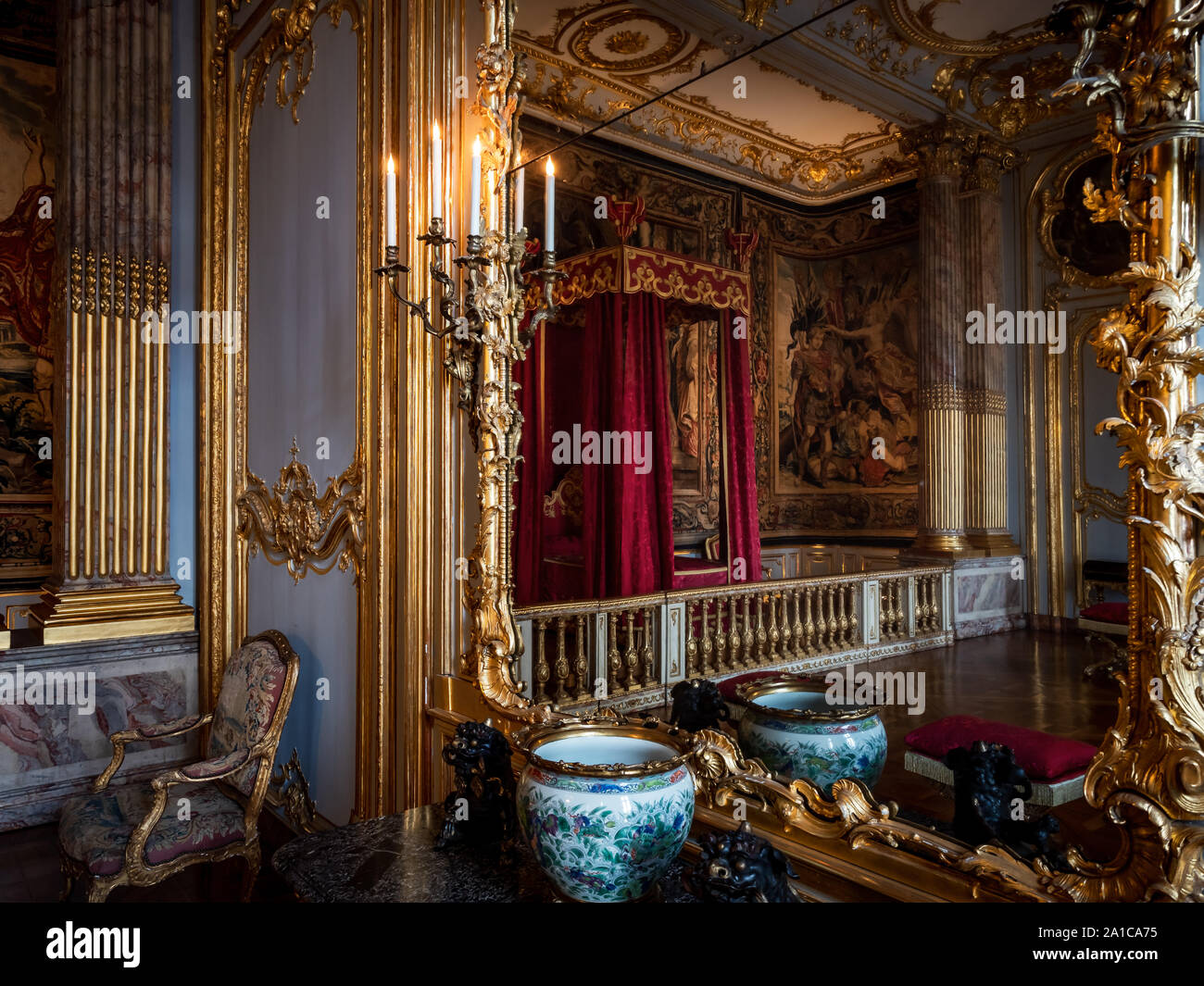Beautiful luxury interior of Rohan palace in Strasbourg, royal museum ...