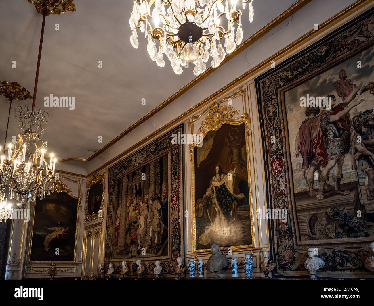 Beautiful luxury interior of Rohan palace in Strasbourg, royal museum ...
