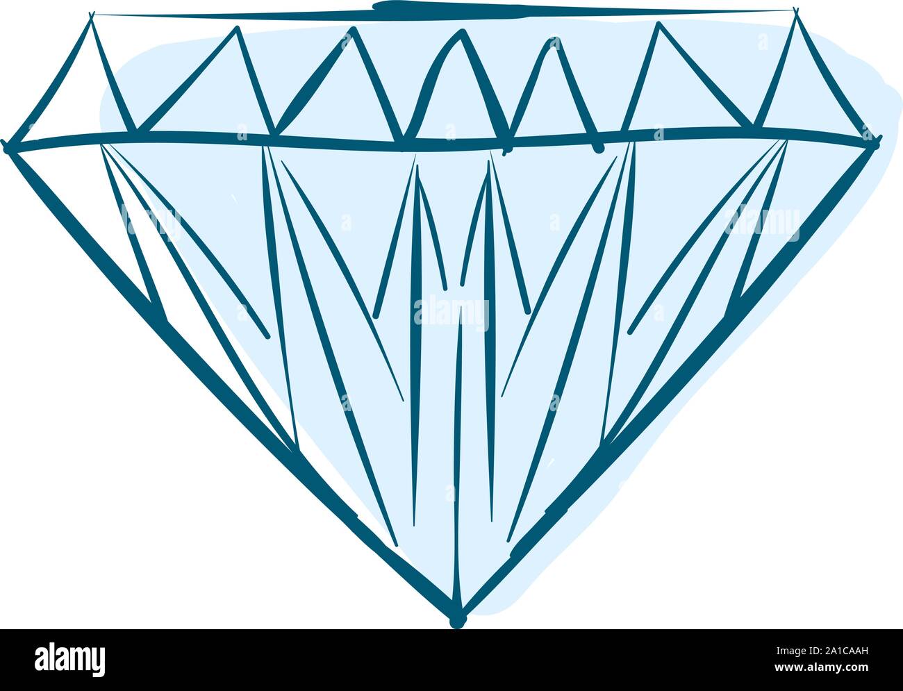 Blue diamond, illustration, vector on white background Stock Vector ...