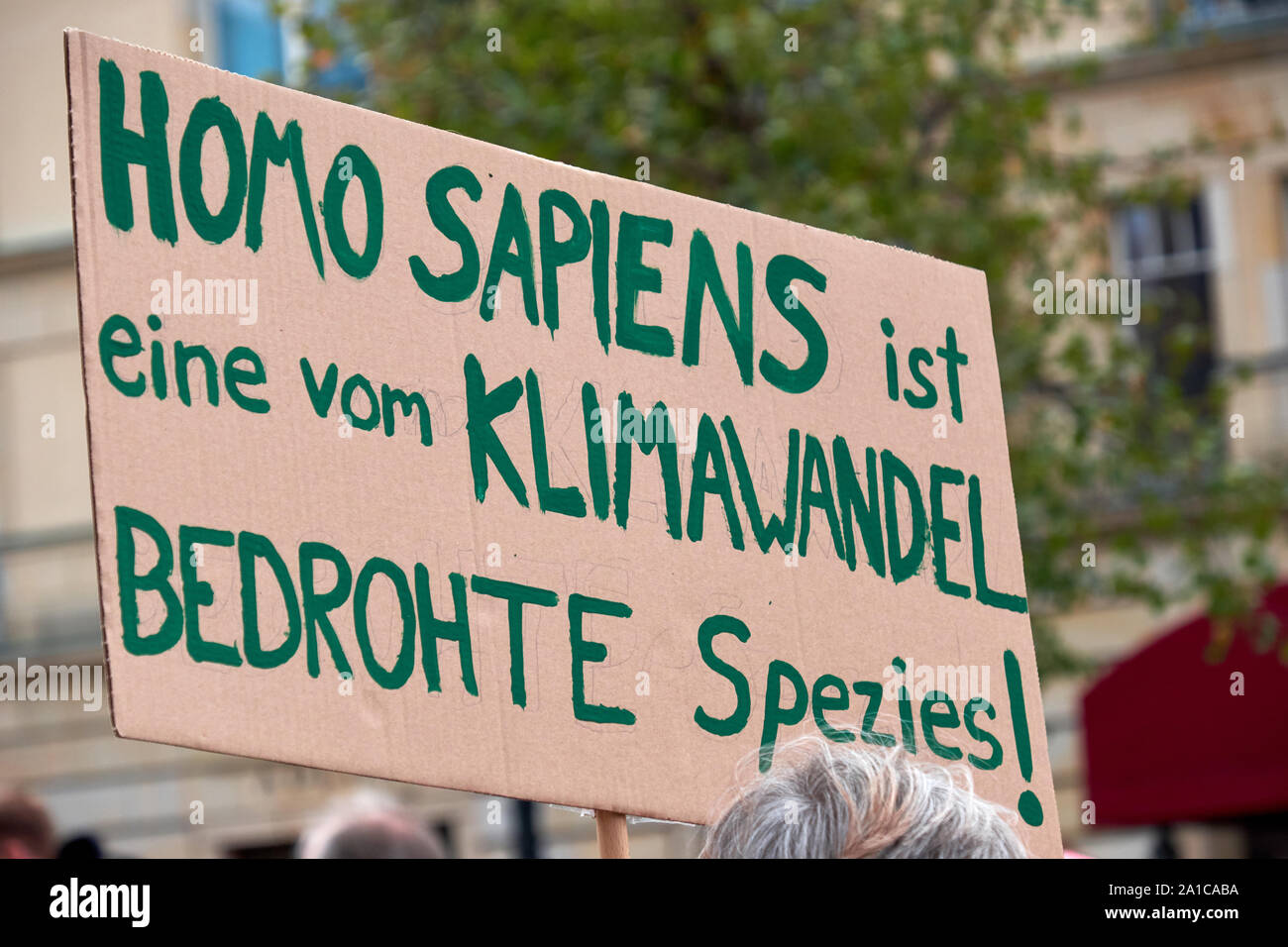 Global climate strike in Berlin, Germany. Placard in German language on ...