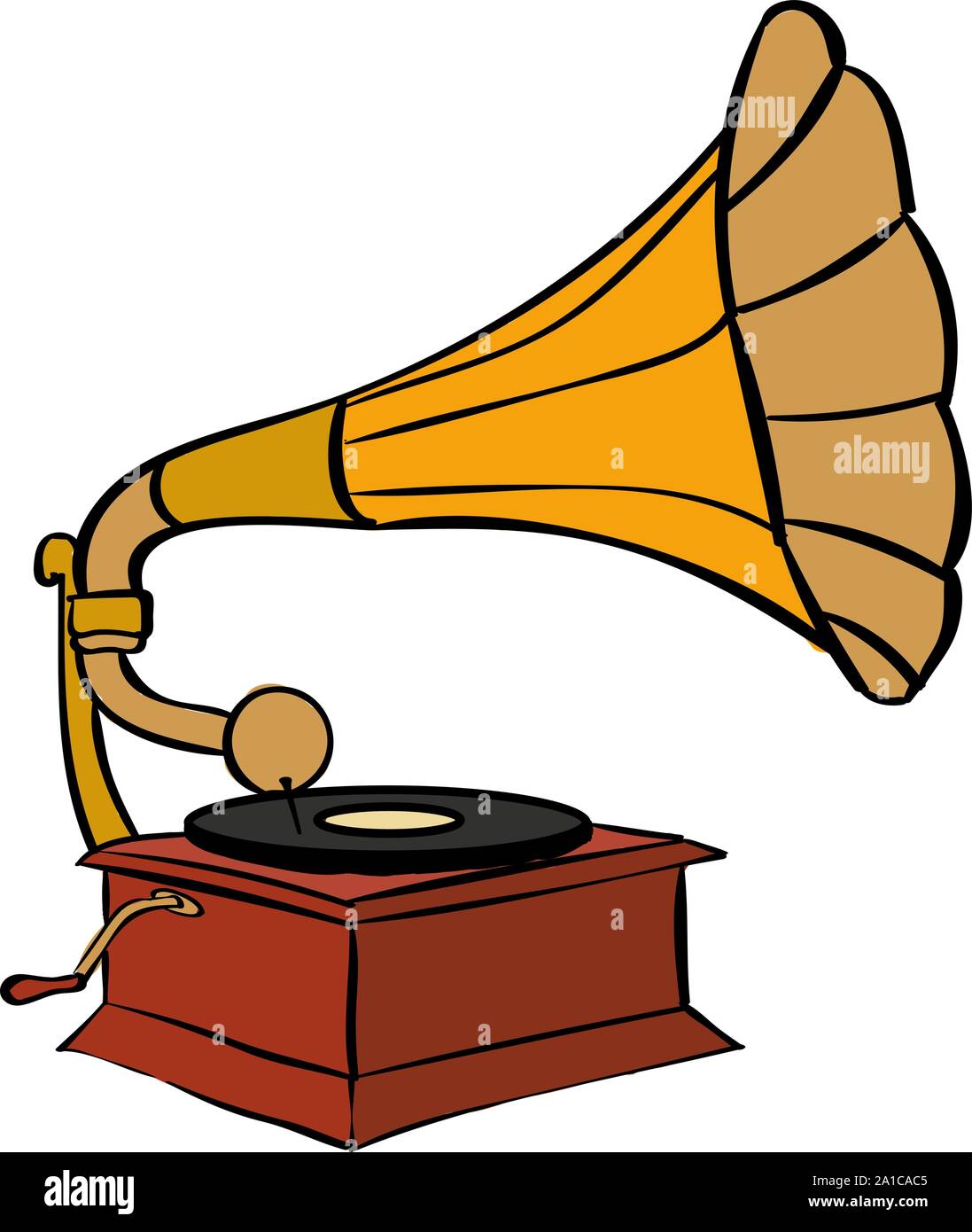 Gramophone, illustration, vector on white background Stock Vector Image ...