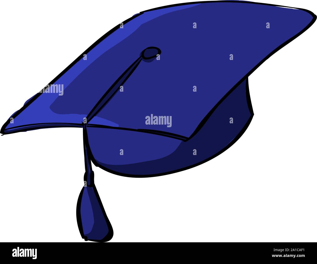 Graduation cap, illustration, vector on white background Stock Vector ...