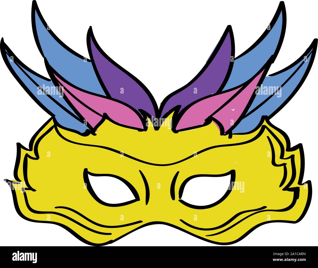 Carnival mask, illustration, vector on white background Stock Vector ...