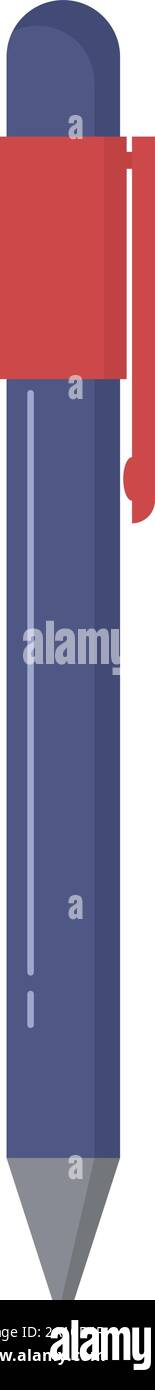 Blue pen, illustration, vector on white background Stock Vector Image ...