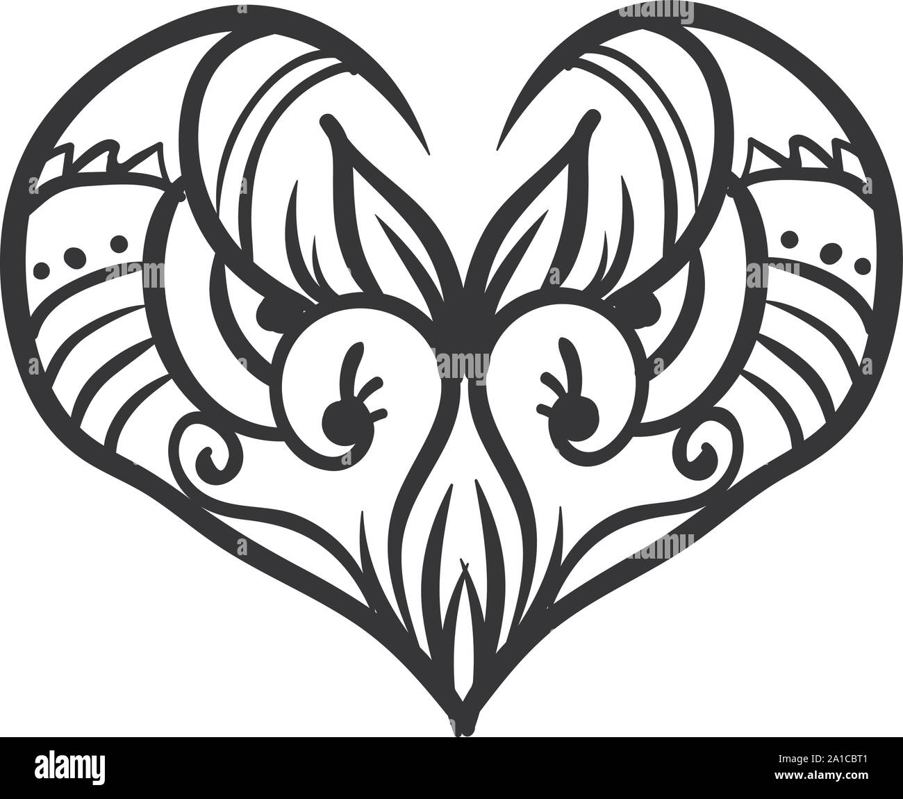 Heart decoration, illustration, vector on white background Stock Vector ...
