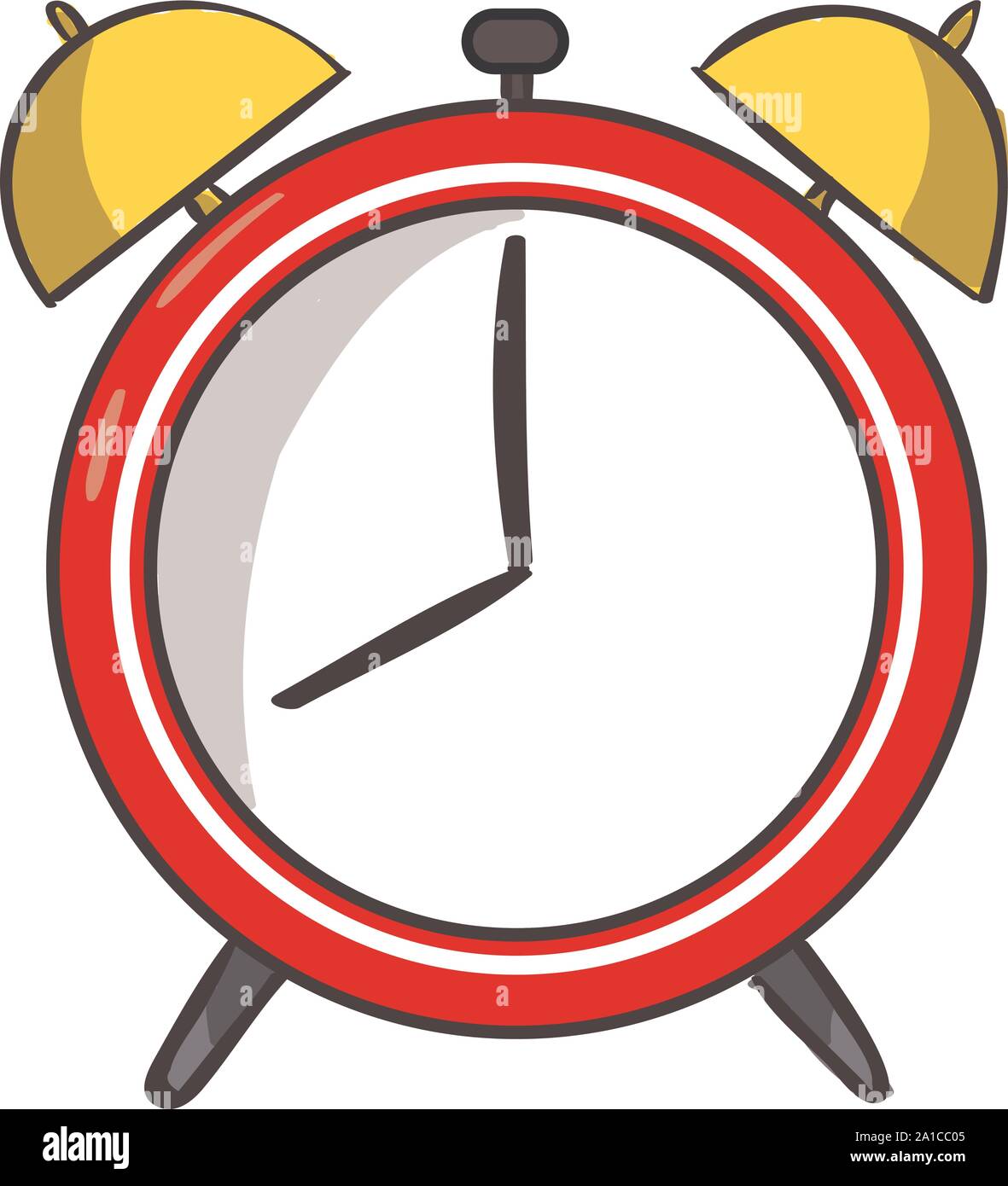 Red clock, illustration, vector on white background Stock Vector Image ...