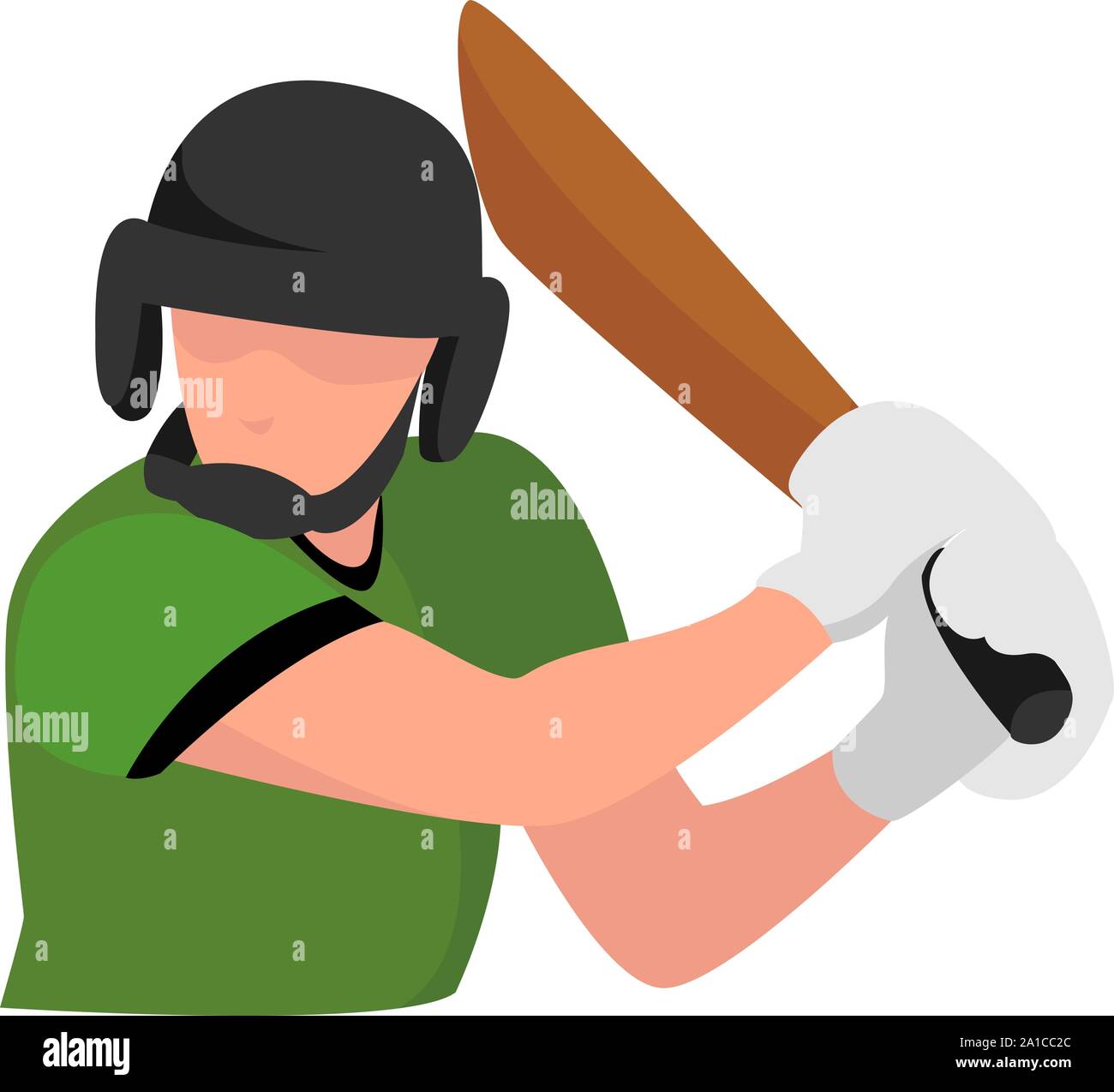 Cricket player, illustration, vector on white background Stock Vector ...