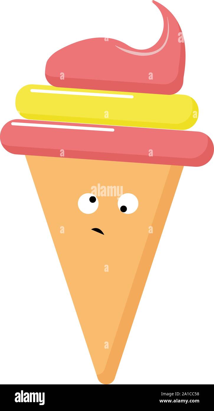 Crazy ice cream, illustration, vector on white background Stock Vector ...