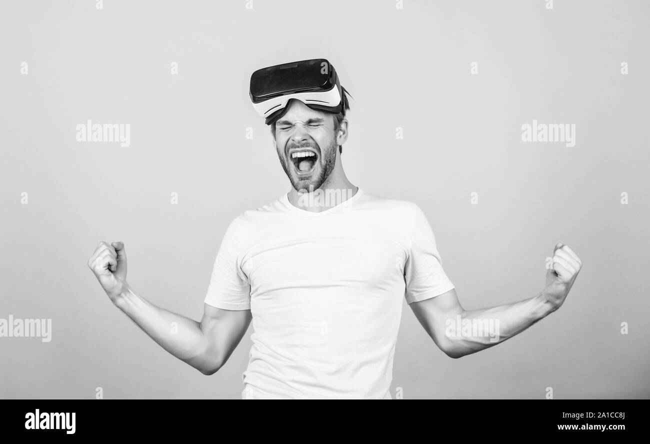 Entertainment and education. Augmented 3D world. Virtual simulation ...