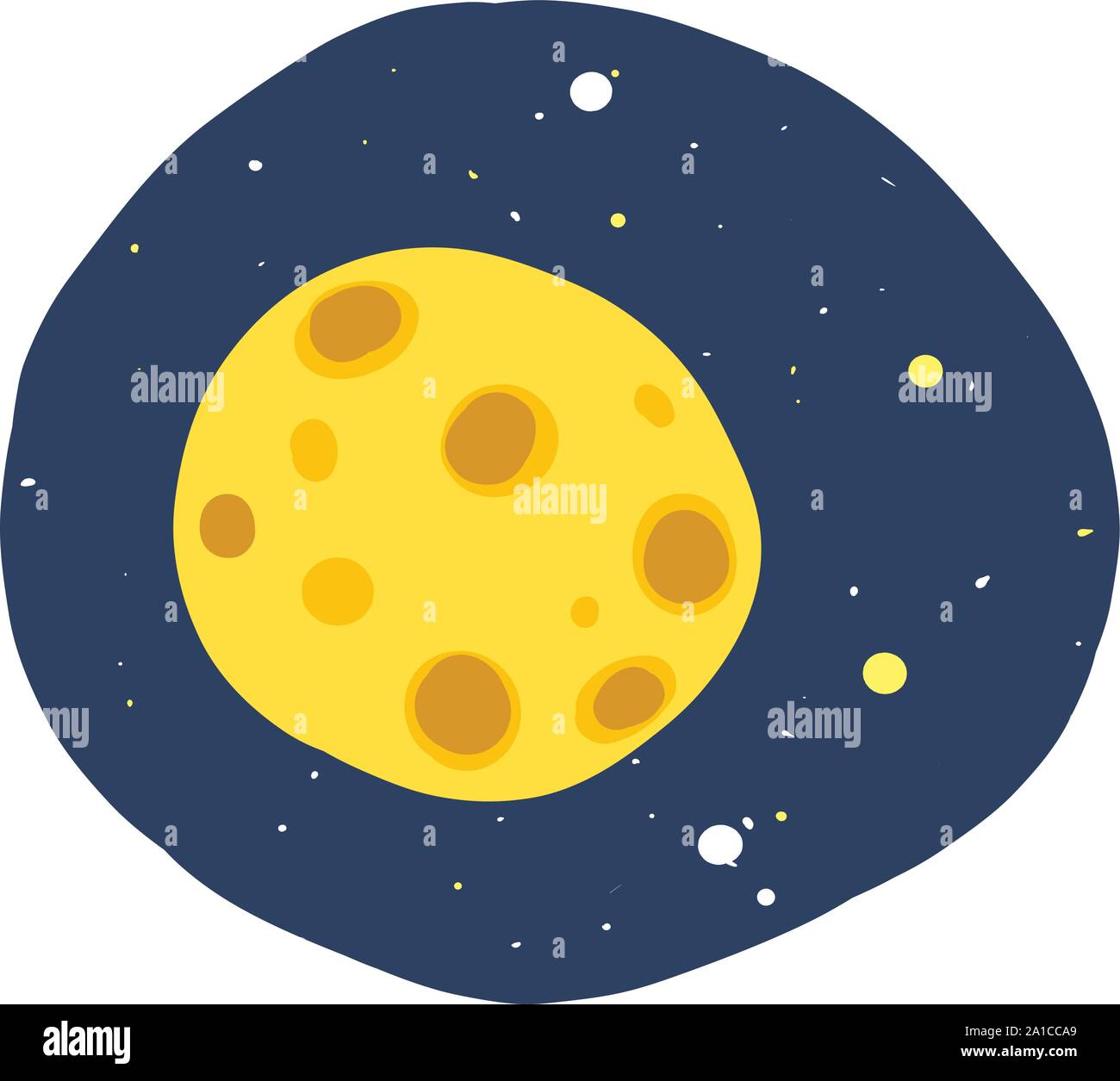 Flat moon, illustration, vector on white background Stock Vector Image ...