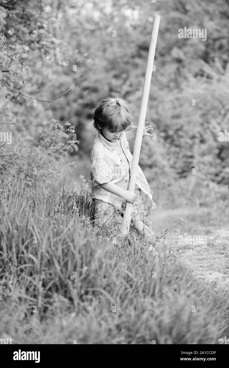 Child boy digging treasure in hi-res stock photography and images - Alamy