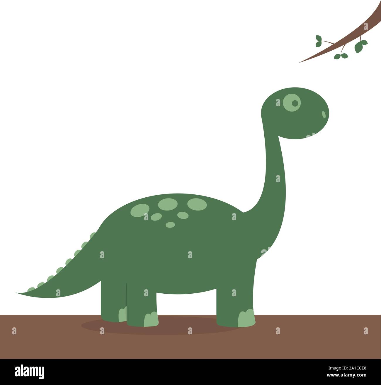 Green dinosaur, illustration, vector on white background Stock Vector ...