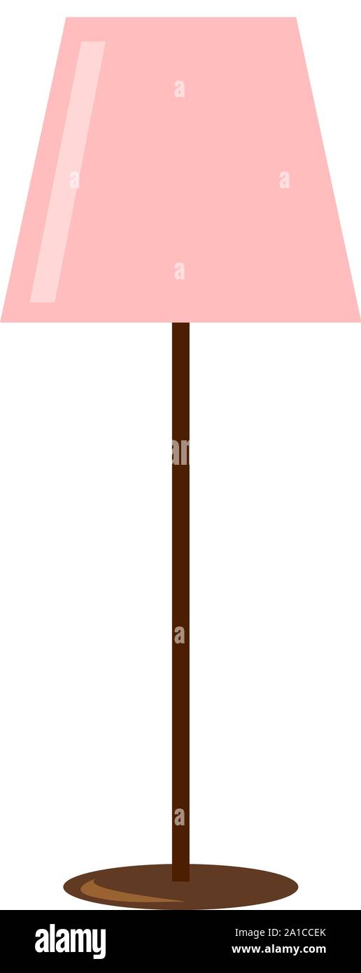 Pink lamp, illustration, vector on white background Stock Vector Image ...